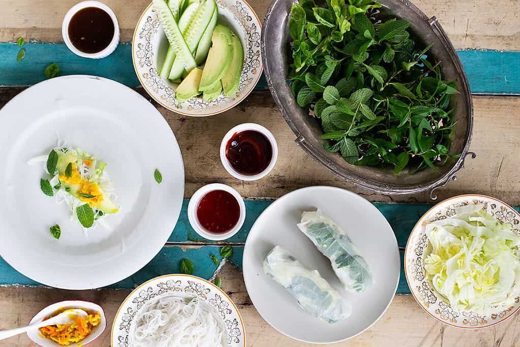 chicken & kimchi rice paper rolls recipe | Jessica Cox
