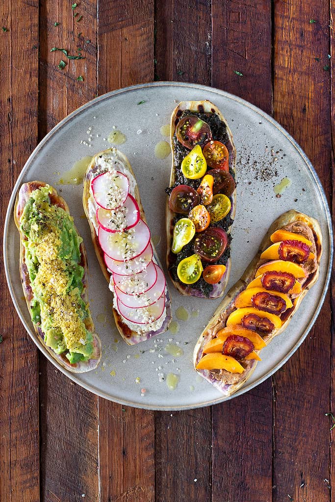 how to make sweet potato toast + four topping ideas recipe | Jessica Cox